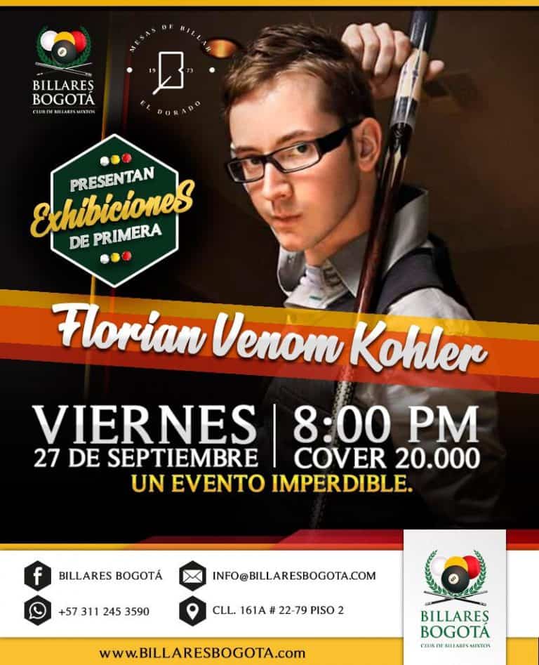 Florian «Venom» Kohler en Billares Bogotá – Billares Bogotá